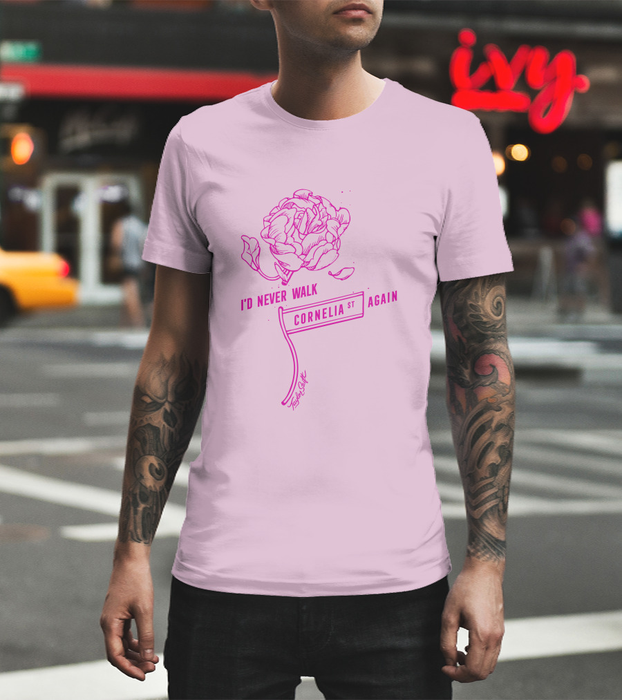 Taylor Swift Cornelia St I'd Never Walk Again Rose Drawing T-Shirt