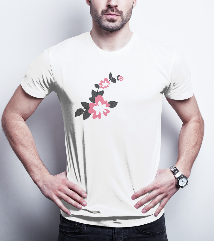 Jonaabug Marinette Pink And Black Flower T-Shirt