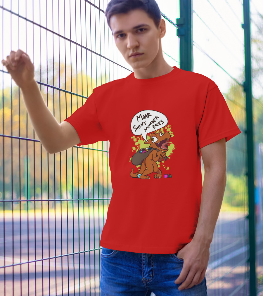 Moar Shiny Number Rocks DnD Dice Dragon Enthusiast T-Shirt