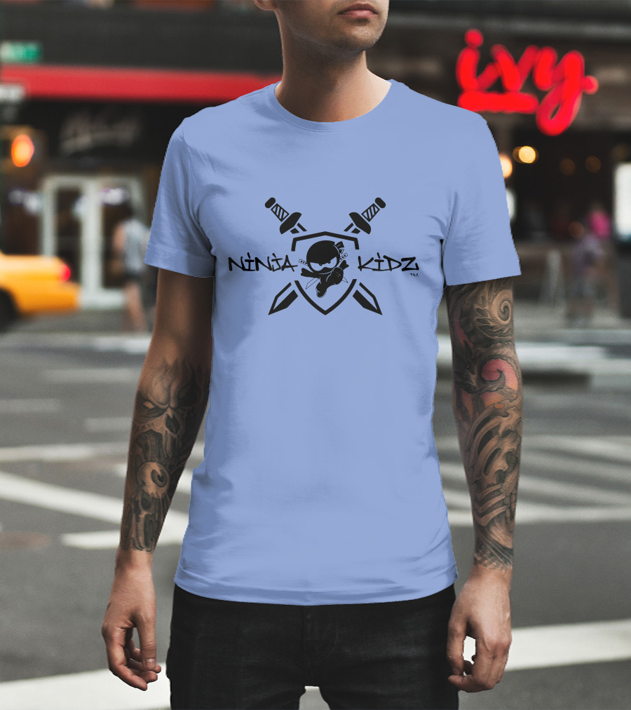 Ninja Kidz Shield With Swords And Ninja Character T-Shirt