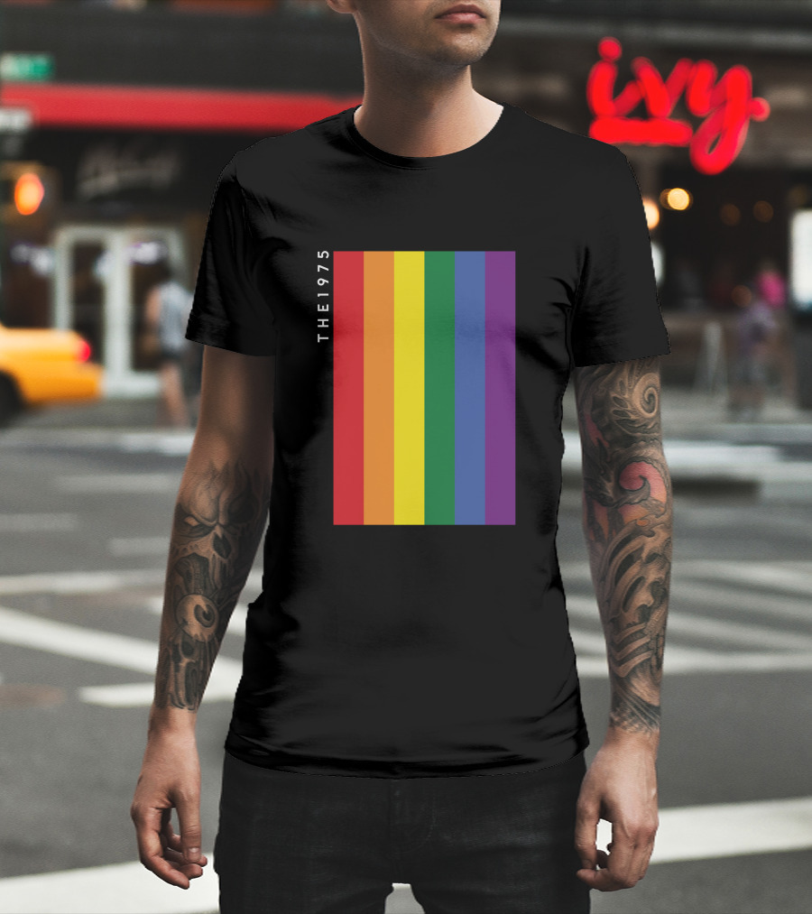 The 1975 Loving Someone Rainbow Vertical Stripes T-Shirt