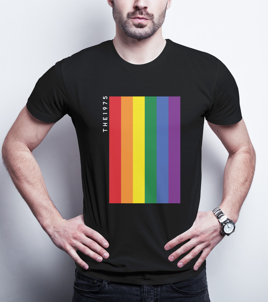 The 1975 Loving Someone Rainbow Vertical Stripes T-Shirt