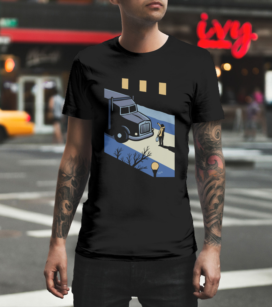 Marika Morris Stand Up Thumbs Down Colin White Truck Night Scene T-Shirt