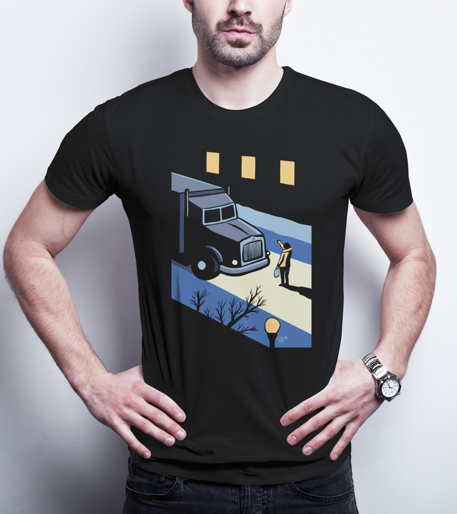 Marika Morris Stand Up Thumbs Down Colin White Truck Night Scene T-Shirt