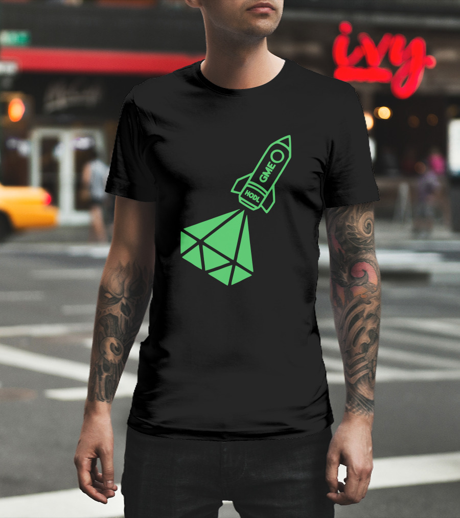 GME HODL Rocket To The Moon St. Patrick's Day Green T-Shirt
