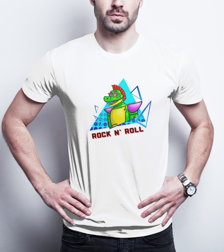 Monty Rock N' Roll Dinosaur With Star Shades And Mohawk T-Shirt