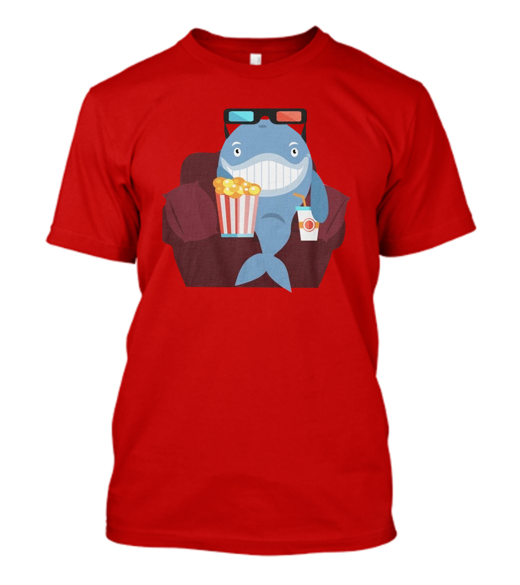 Pete G Whales Popcorn 3D Glasses Cinema T-Shirt
