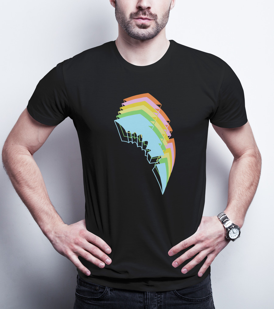 Jauz Merchandise Heybitethis Rainbow Lightning Bolt T-Shirt