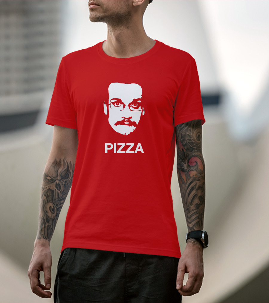 Drawfee Merch Pizza John DFTBA Face Silhouette Red T-Shirt