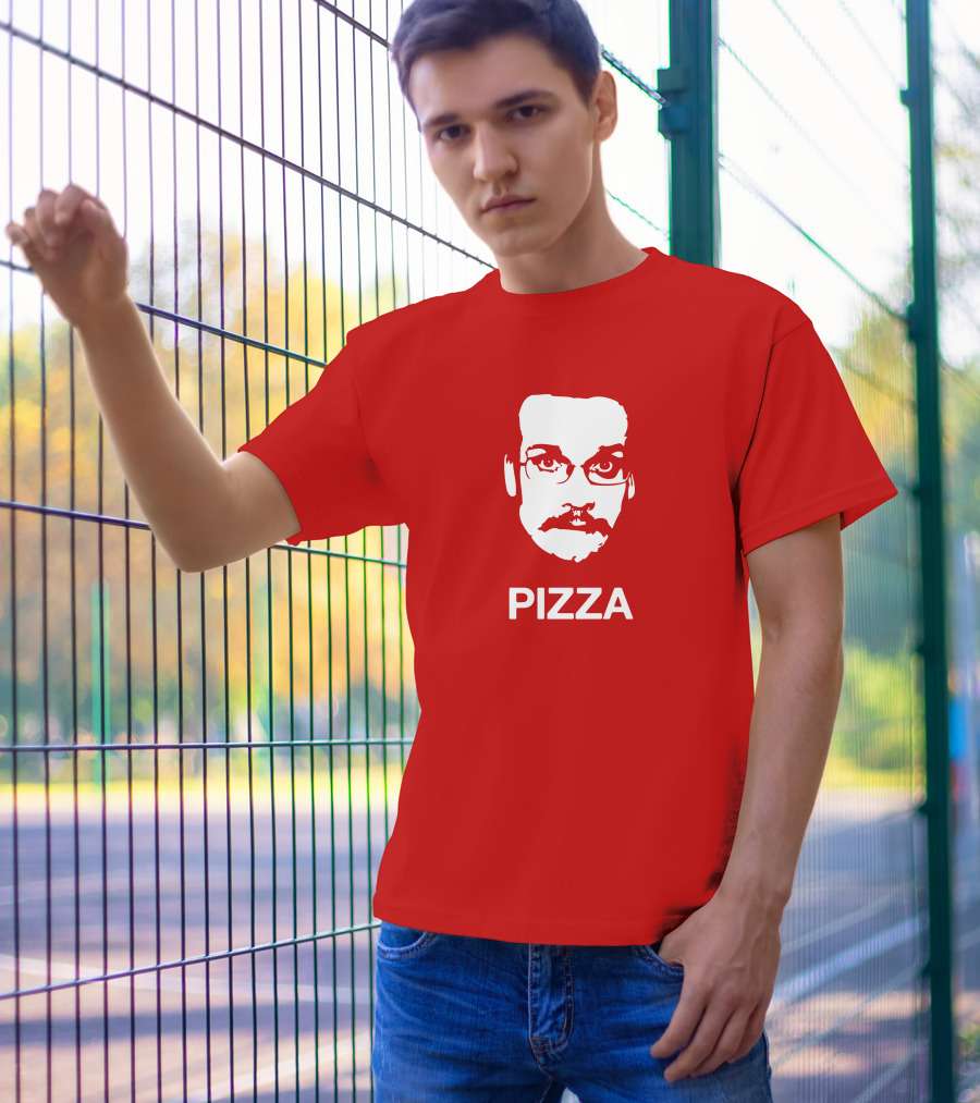 Drawfee Merch Pizza John DFTBA Face Silhouette Red T-Shirt