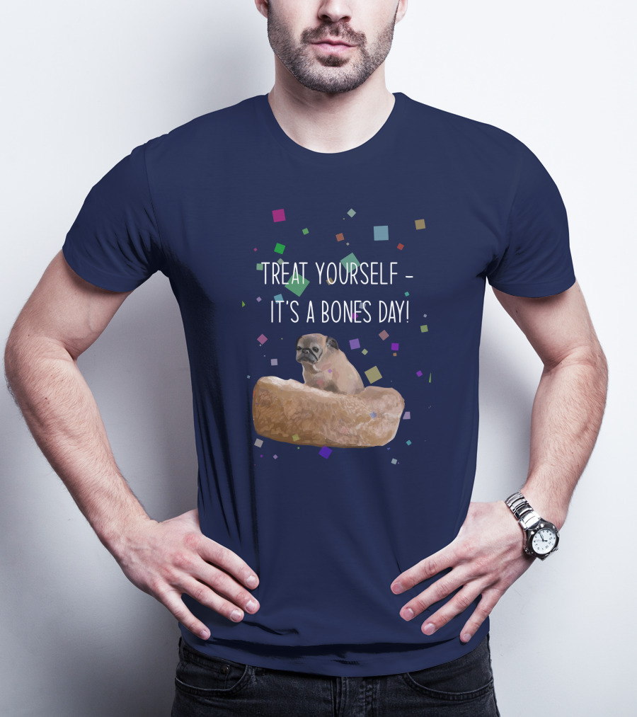 Treat Yourself It's A Bones Day NoodleThreadless Pug Confetti T-Shirt