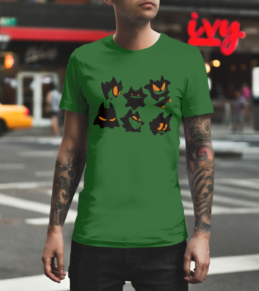 More Gengars 3Buddy And SNC Ghostly Faces Duo Skateboarding Collection T-Shirt