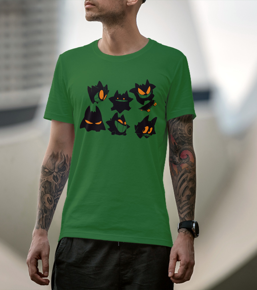 More Gengars 3Buddy And SNC Ghostly Faces Duo Skateboarding Collection T-Shirt