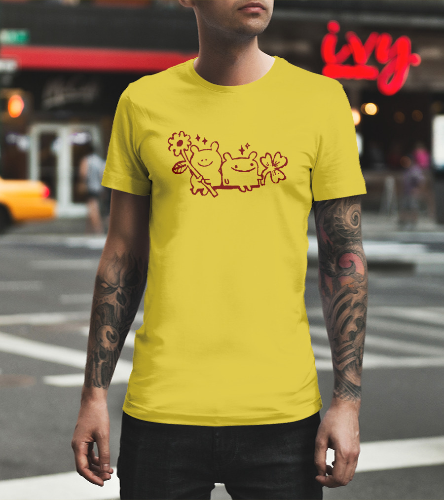 Megan Rose Ruiz Bear Friends Meg Zavala Cute Smiling Flower Duo T-Shirt