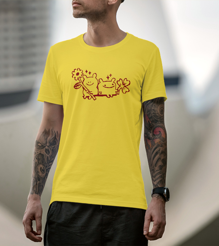 Megan Rose Ruiz Bear Friends Meg Zavala Cute Smiling Flower Duo T-Shirt