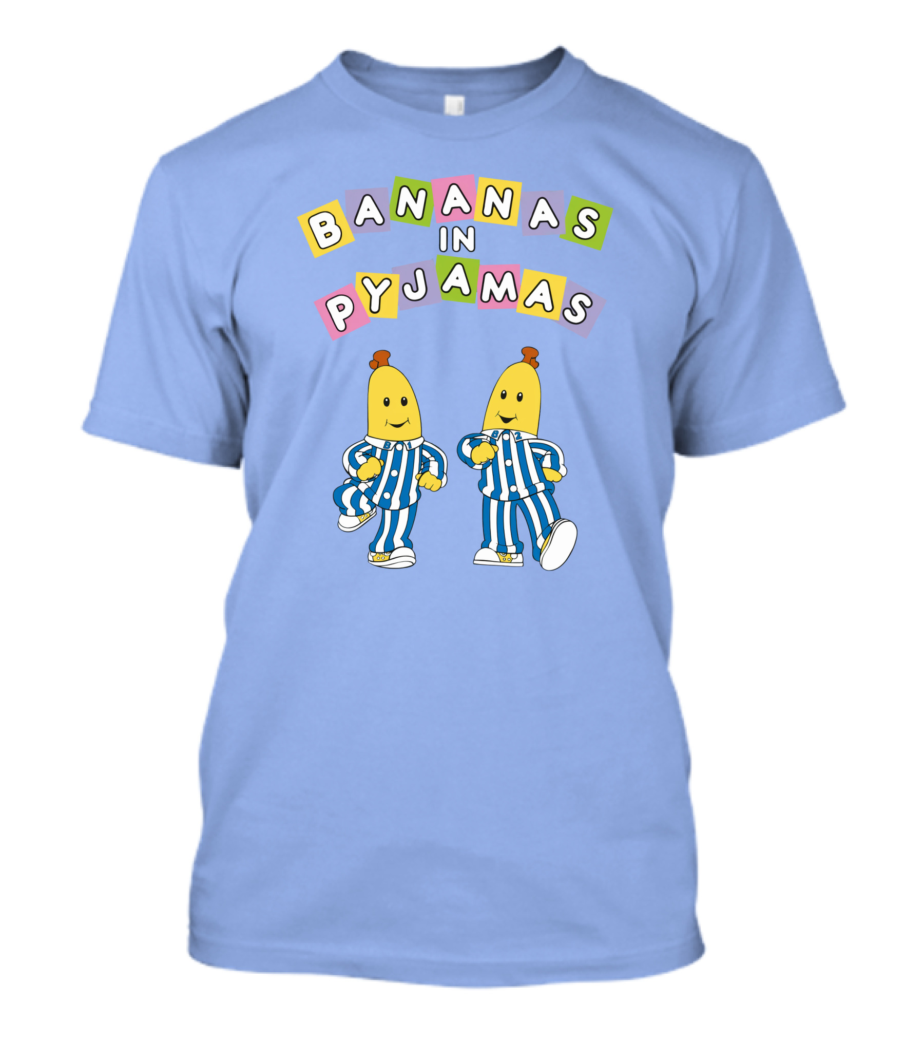 Bananas In Pyjamas Cartoon Characters In Blue And White Striped Outfits T-Shirt