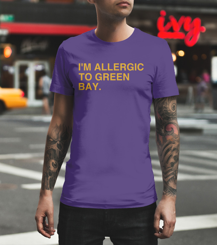 I'm Allergic To Green Bay Packers Football Fan Rivalry T-Shirt