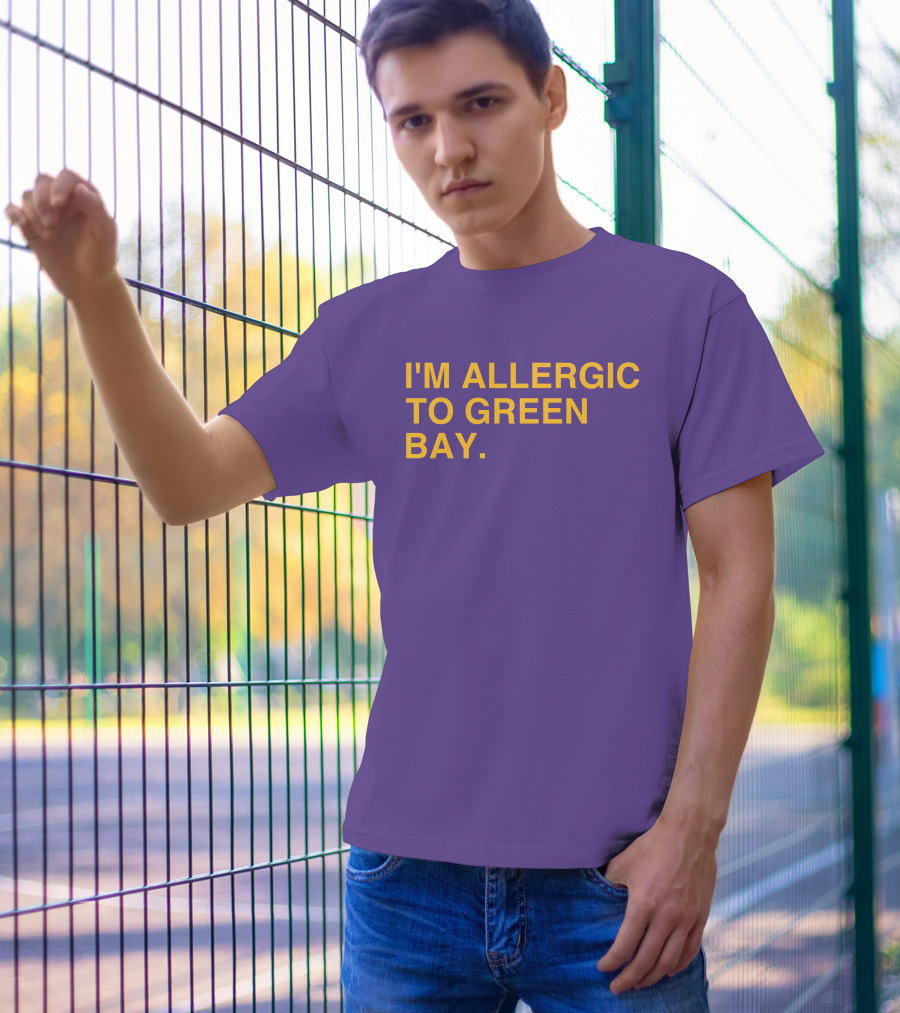 I'm Allergic To Green Bay Packers Football Fan Rivalry T-Shirt