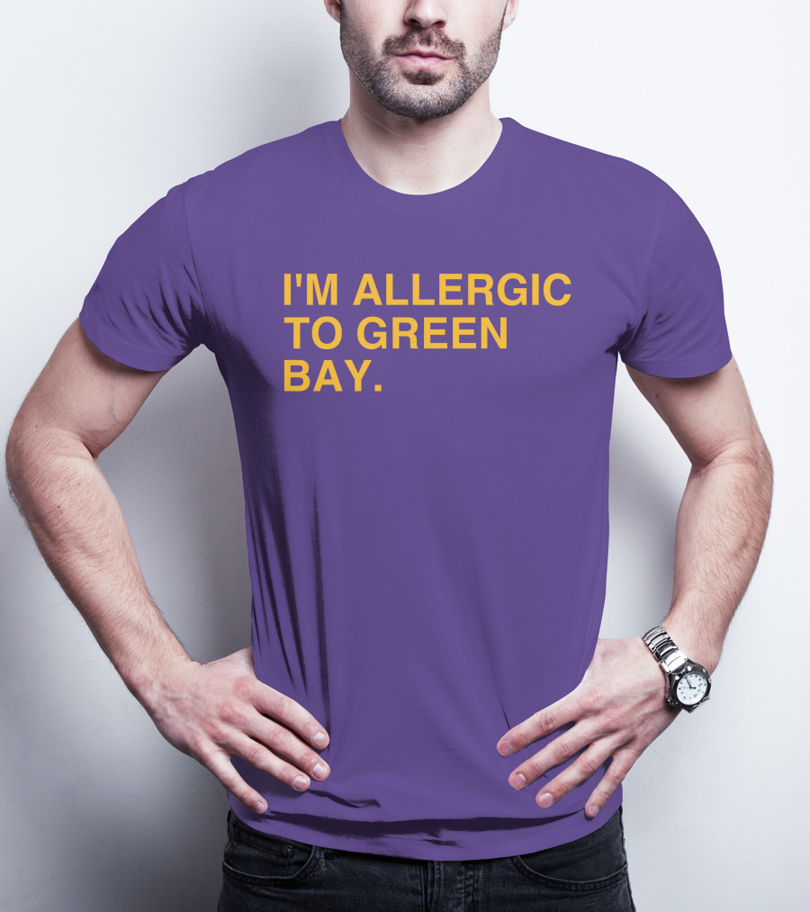 I'm Allergic To Green Bay Packers Football Fan Rivalry T-Shirt