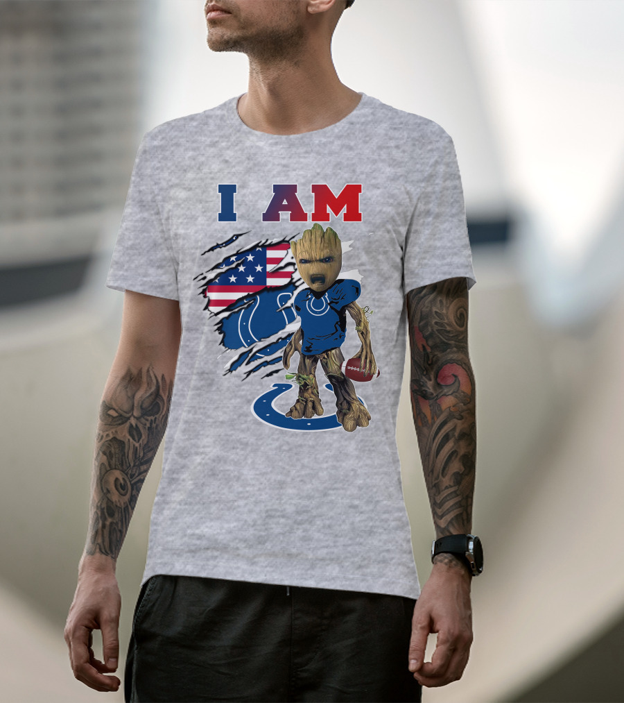 I Am Colts Baby Groot Football T-Shirt