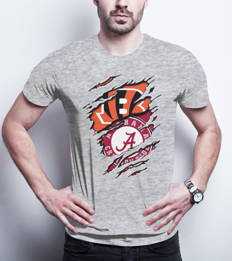 Alabama Crimson Tide Cincinnati Bengals Rip Claw T-Shirt