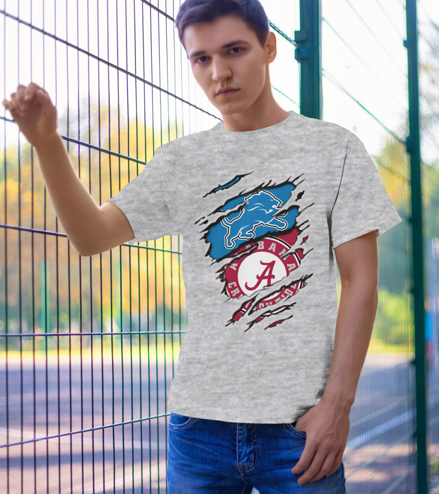 Alabama Crimson Tide Detroit Lions Fusion T-Shirt