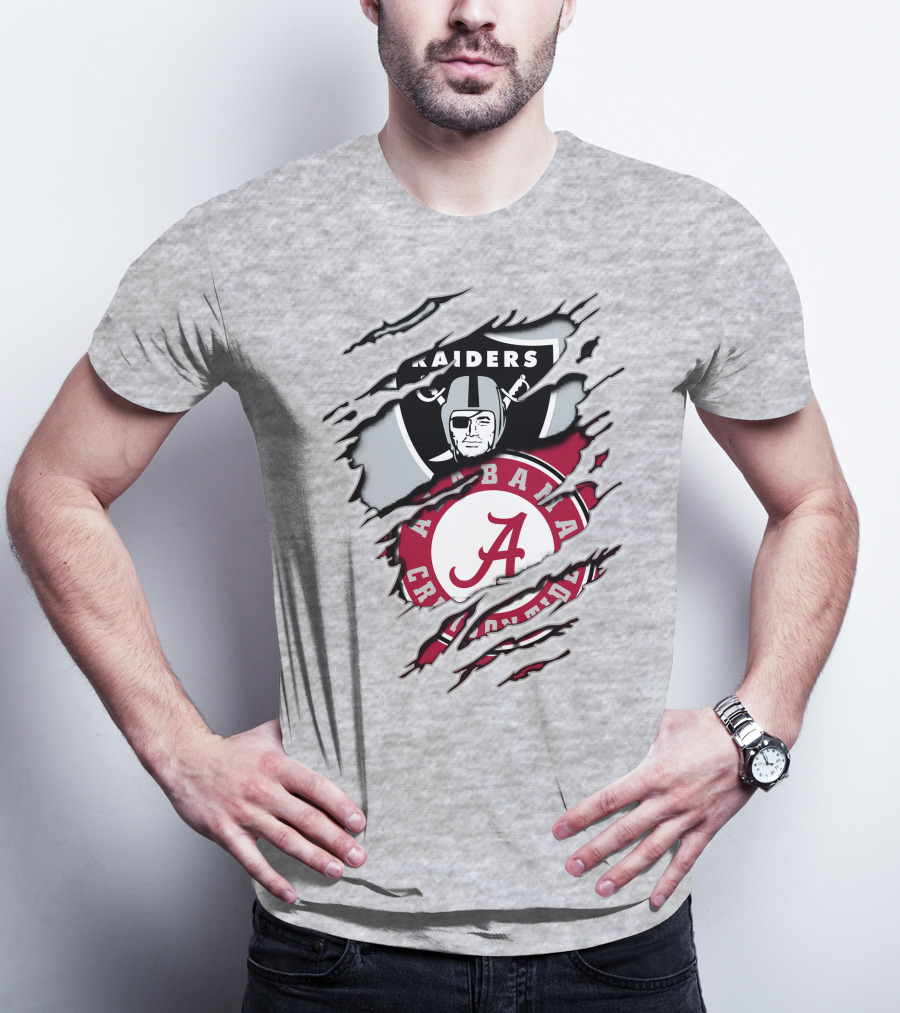 Alabama Crimson Tide Raiders Nfl Crossover T-Shirt