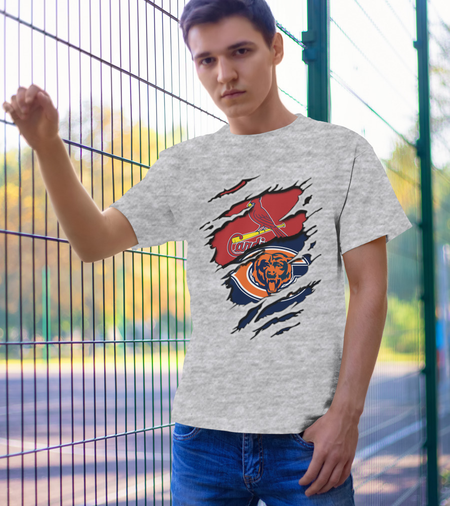 Chicago Bears St. Louis Cardinals Logo Mashup T-Shirt