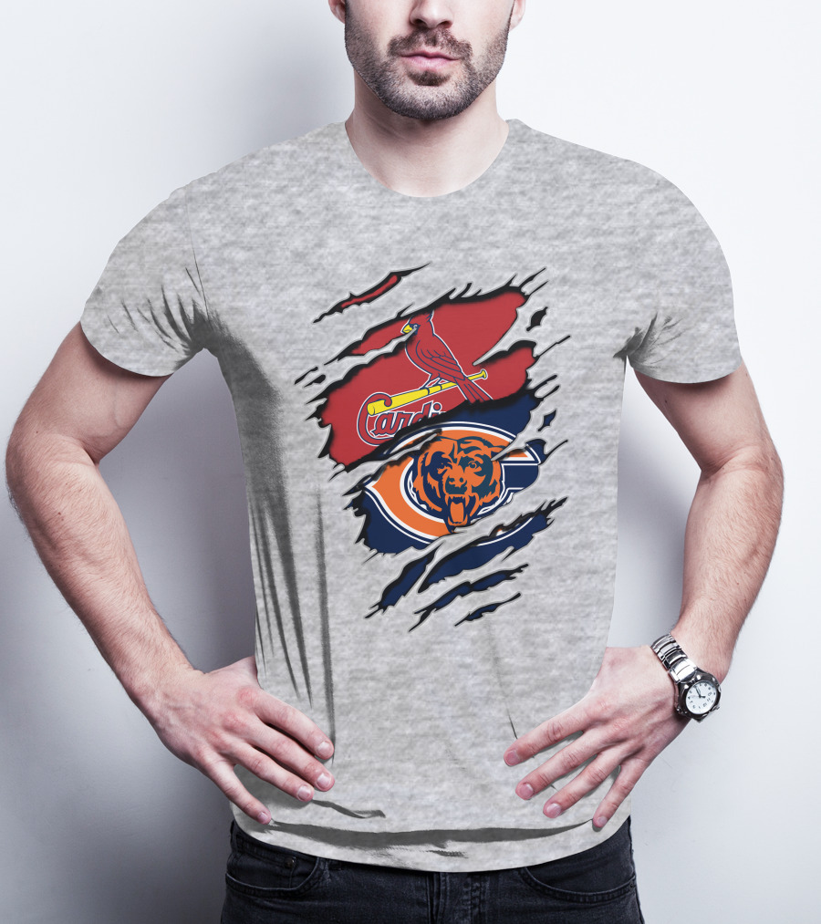 Chicago Bears St. Louis Cardinals Logo Mashup T-Shirt