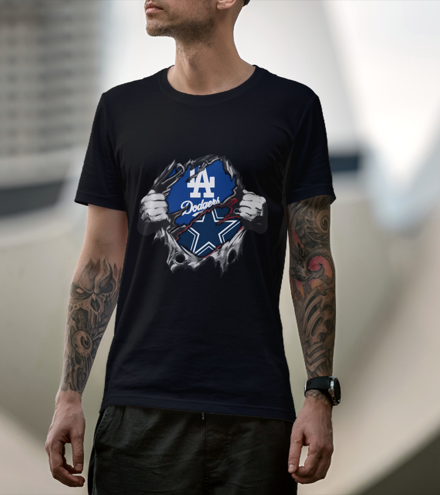 Cowboys La Dodgers Logo Mashup T-Shirt