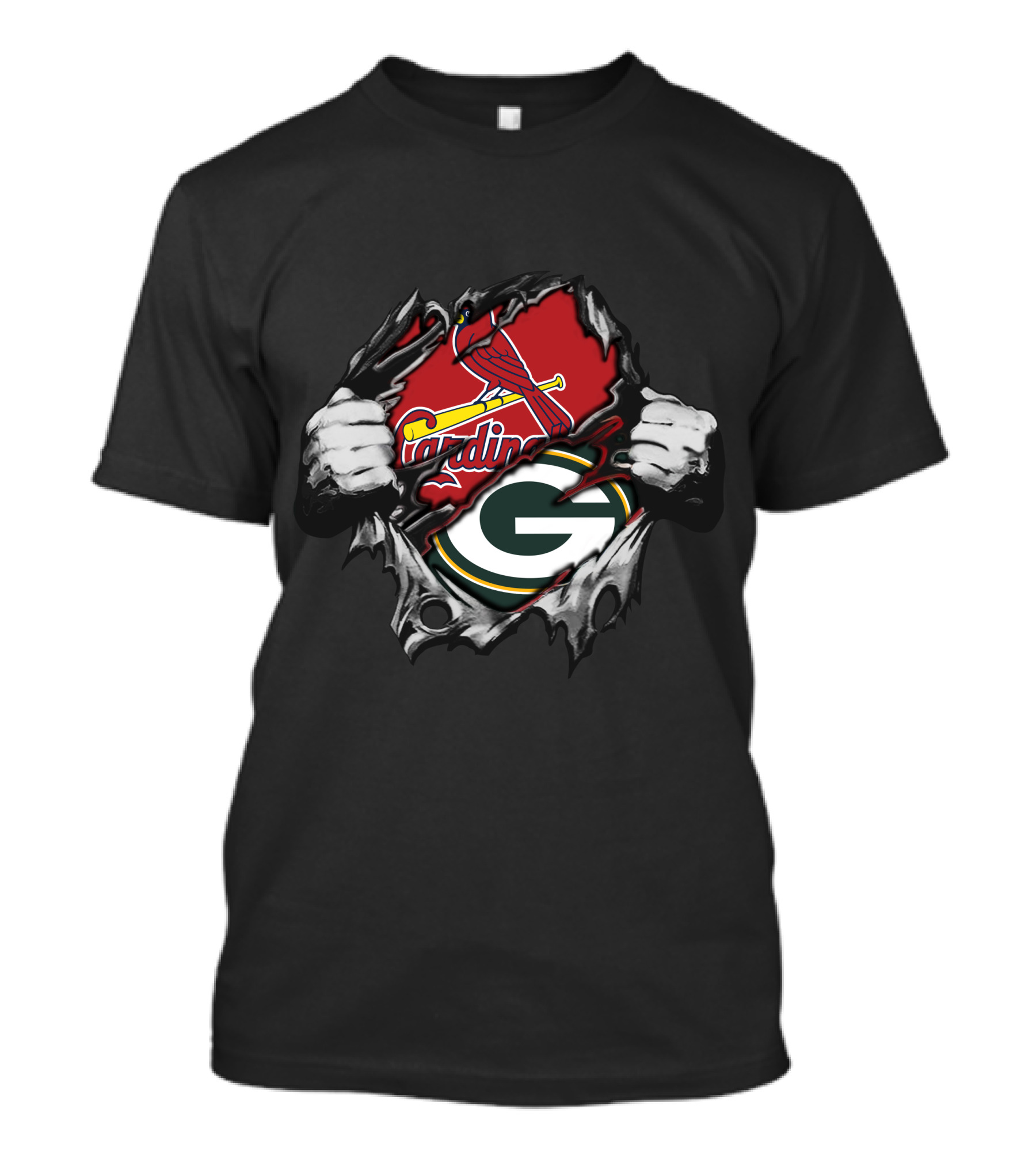 Cardinals Packers Dual Fan Crossover T-Shirt