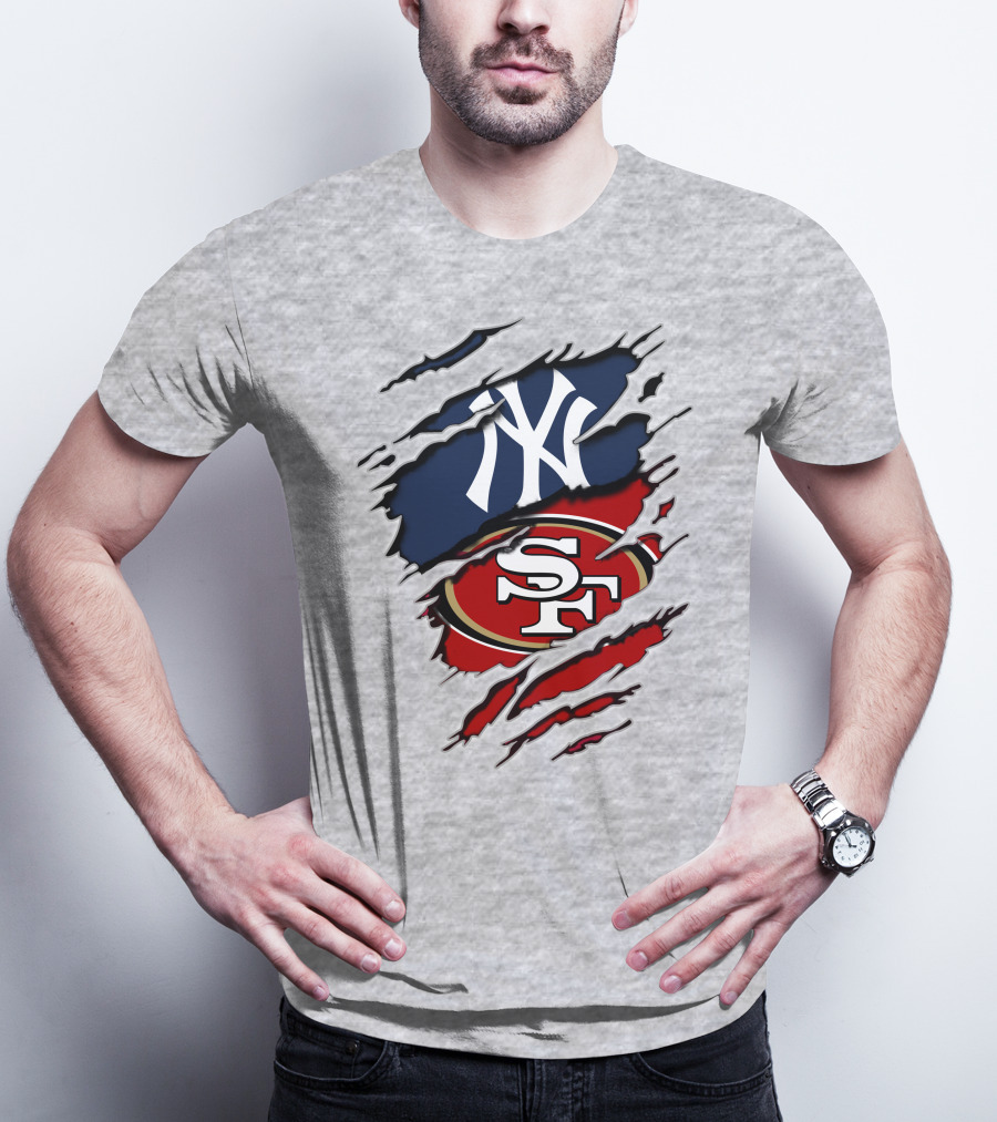 49ers Yankees Dual Sports Logo Combination T-Shirt