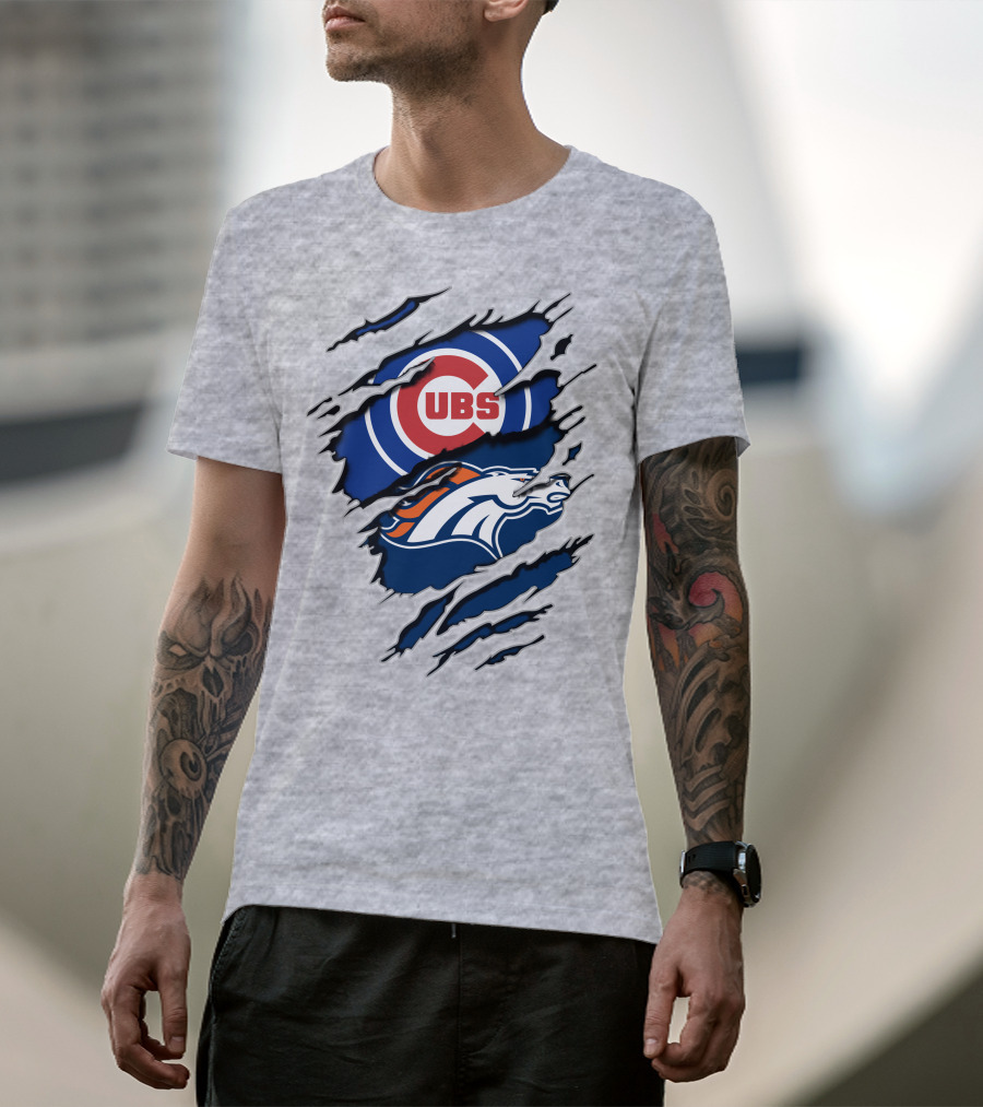 Cubs Broncos Logo Crossover T-Shirt