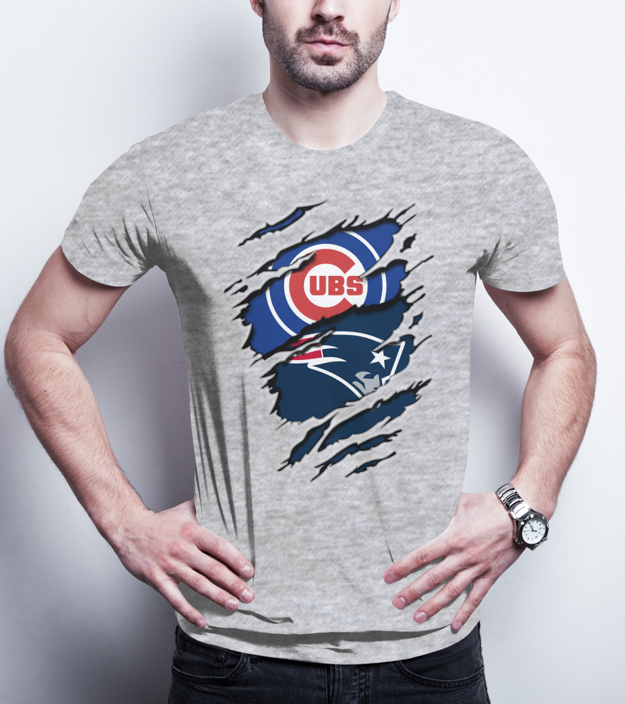 Cubs Patriots Logo Mashup Fan T-Shirt