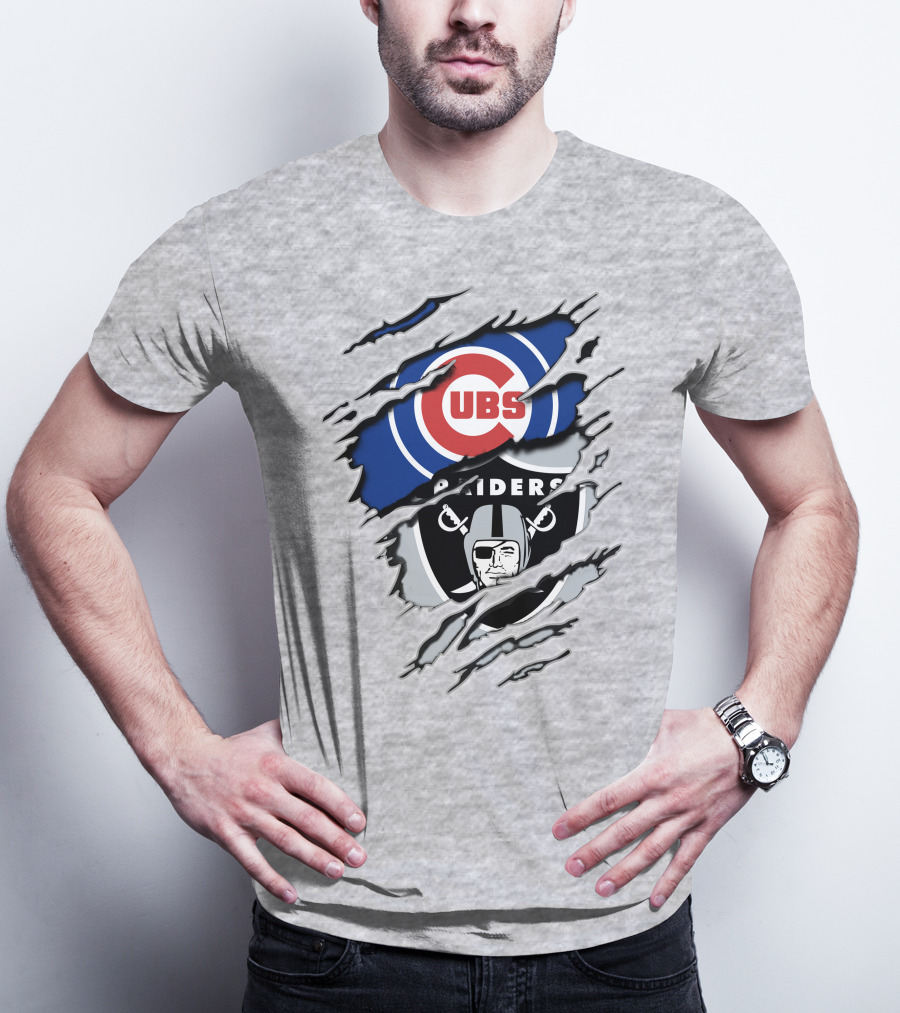 Cubs Raiders Logo Mashup T-Shirt