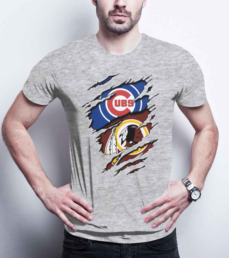 Cubs And Redskins Logos Combined T-Shirt