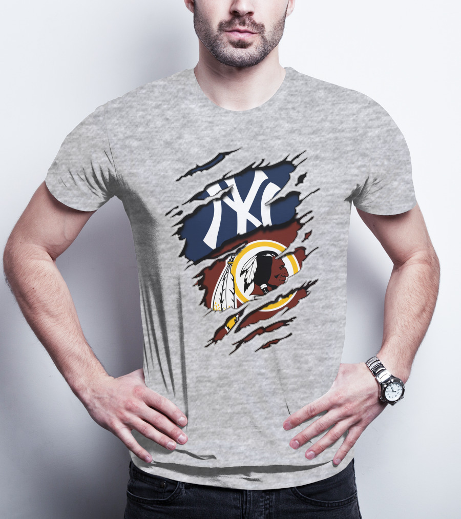Yankees Redskins Logo Mashup T-Shirt