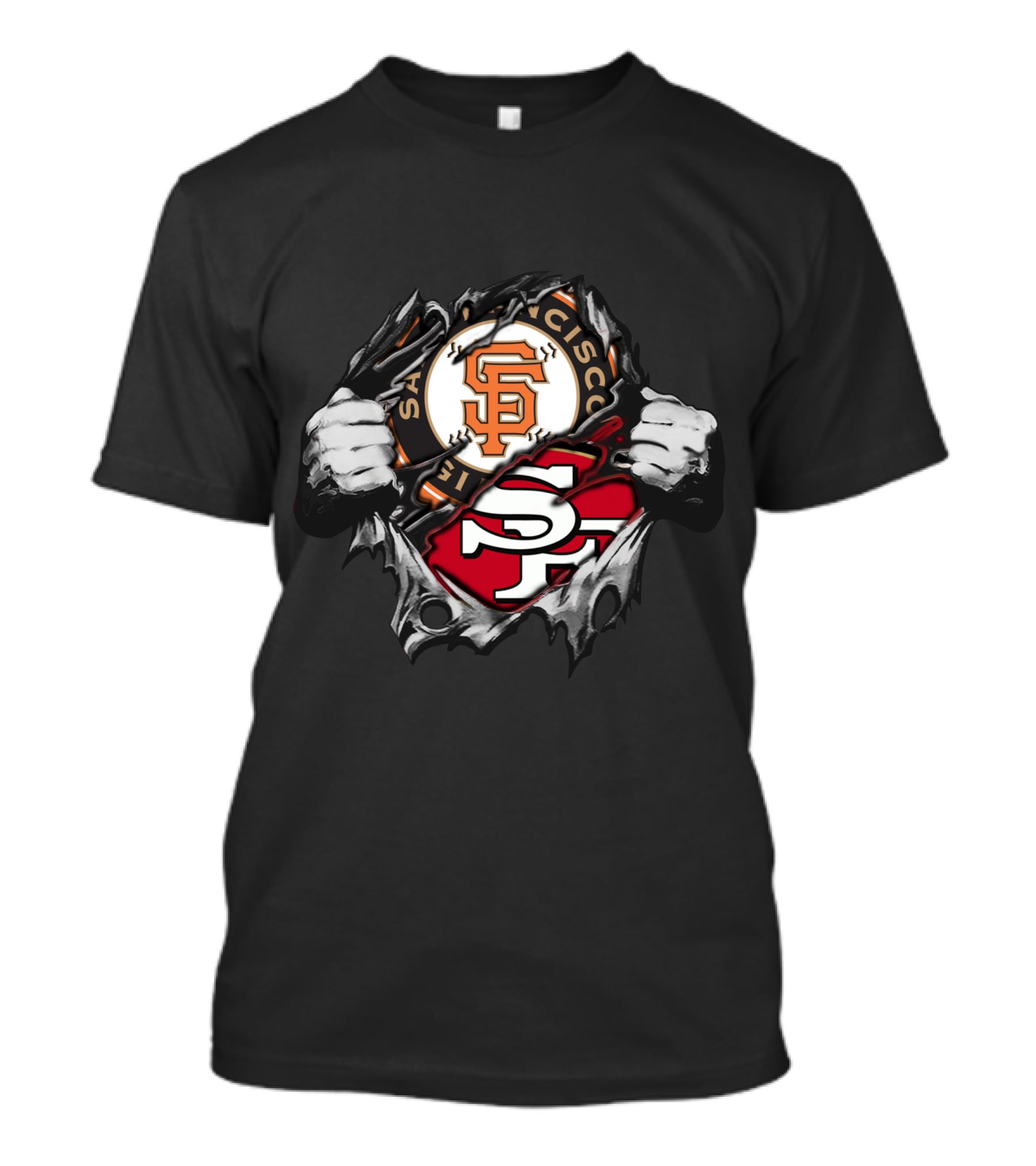 San Francisco 49ers And Giants Logo Fusion T-Shirt