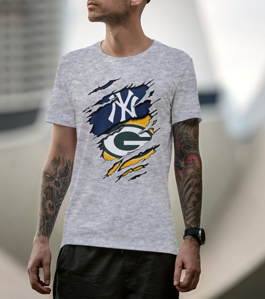 Packers Yankees Green Bay New York Crossover T-Shirt