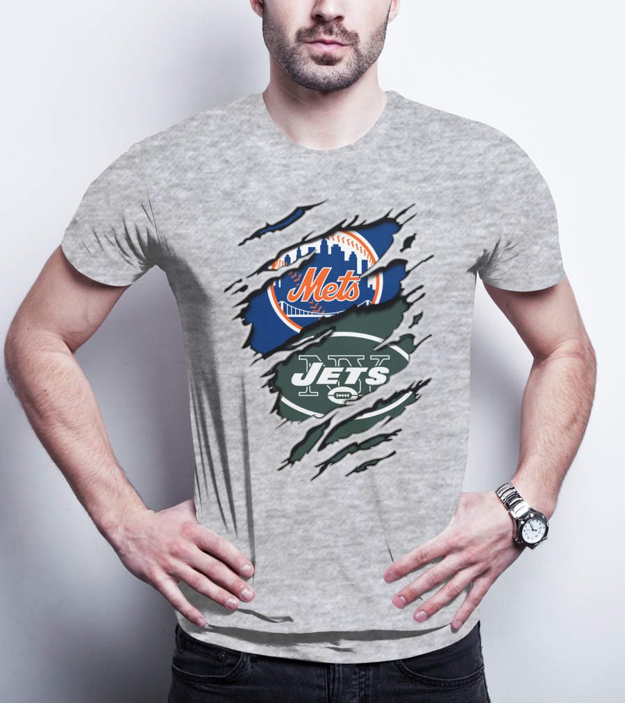 Mets Jets Claw Marks Scratch T-Shirt