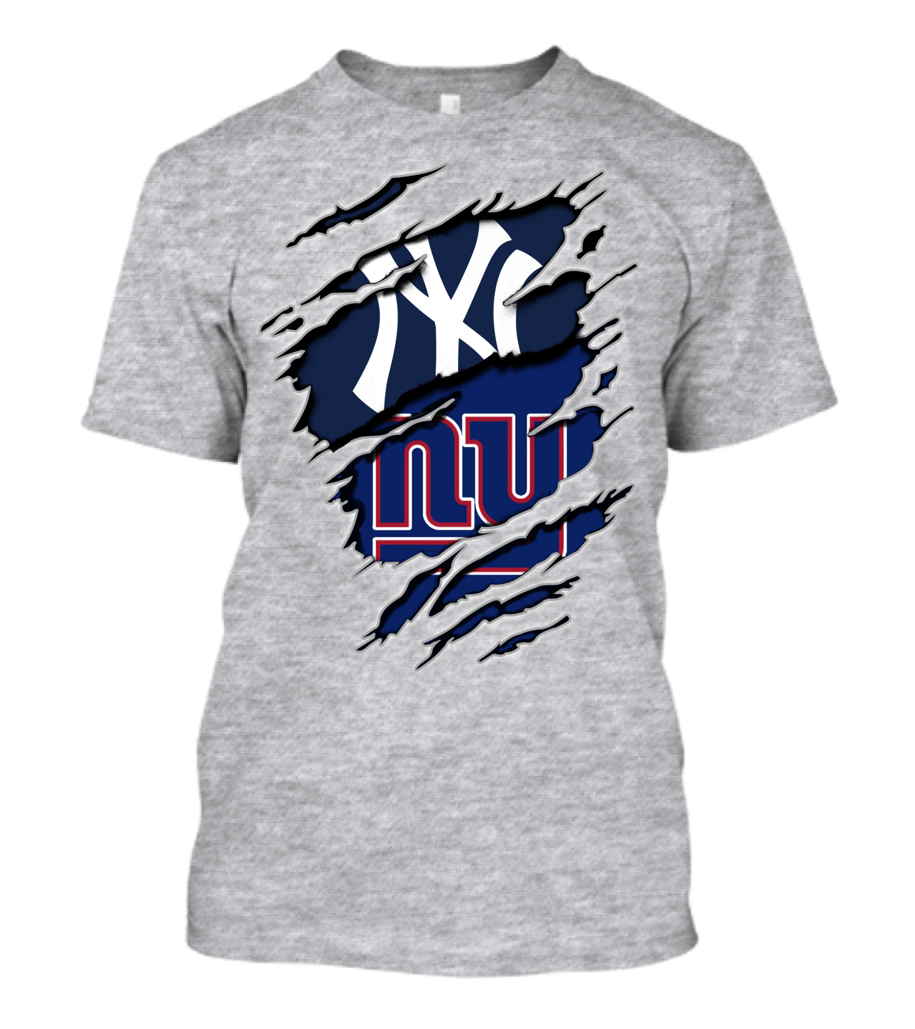 Yankees NY Giants Torn Logo Crossover T-Shirt