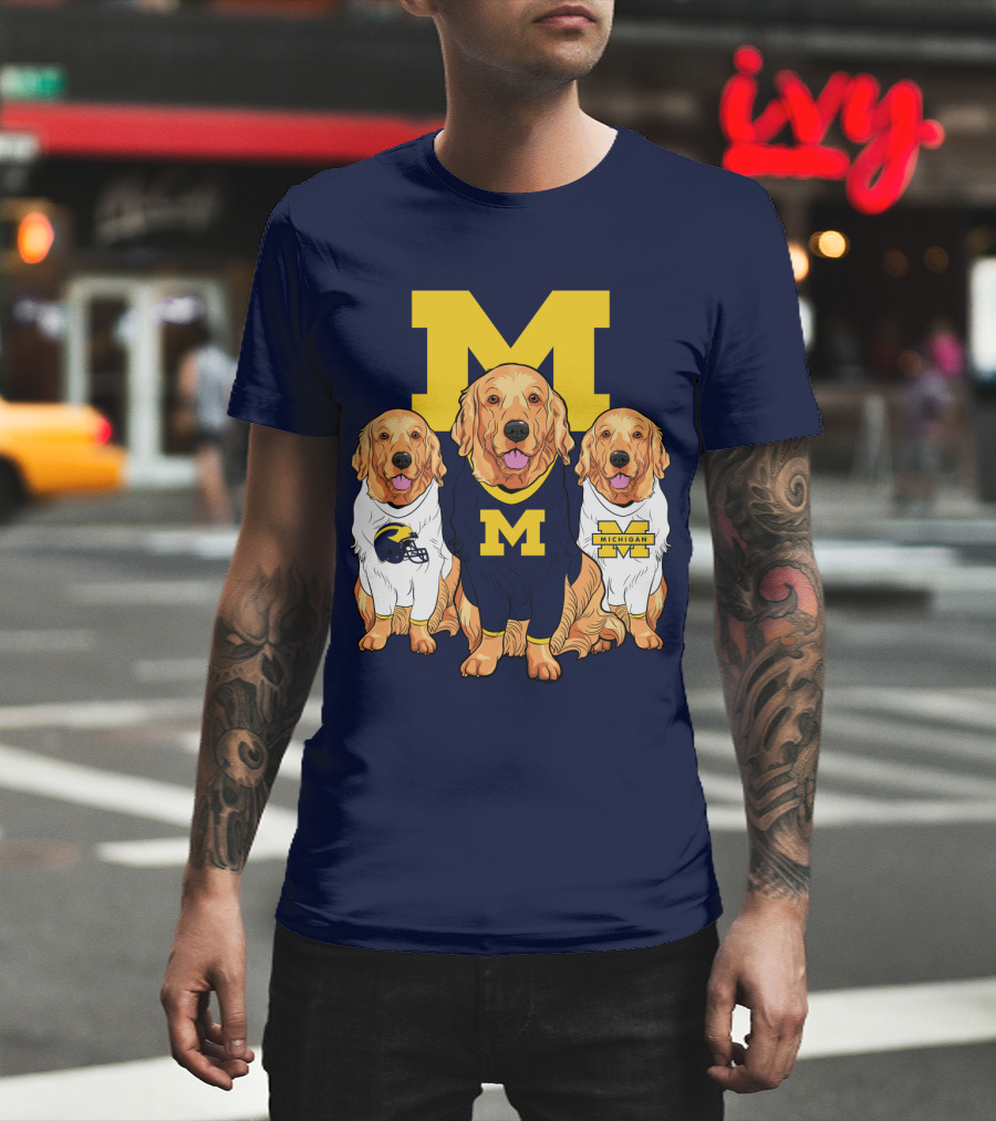 Michigan Wolverines Golden Retriever T-Shirt