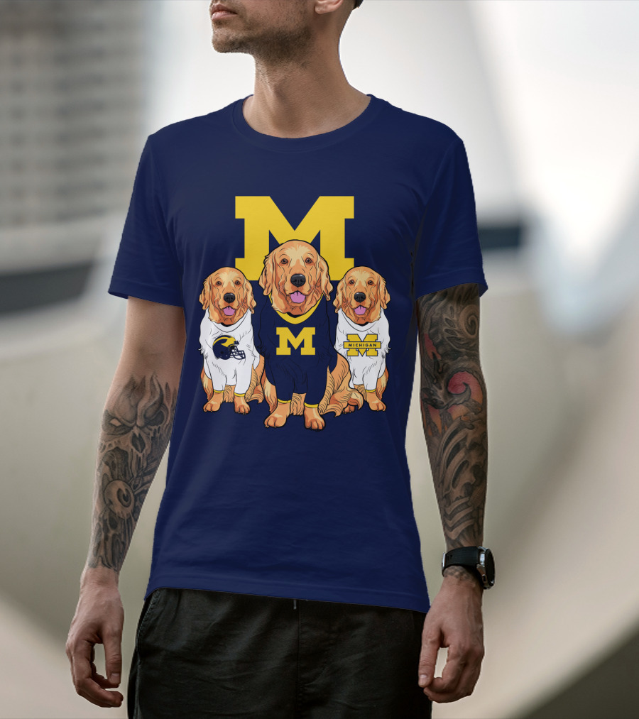 Michigan Wolverines Golden Retriever T-Shirt
