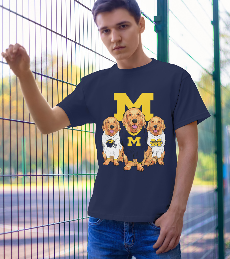 Michigan Wolverines Golden Retriever T-Shirt