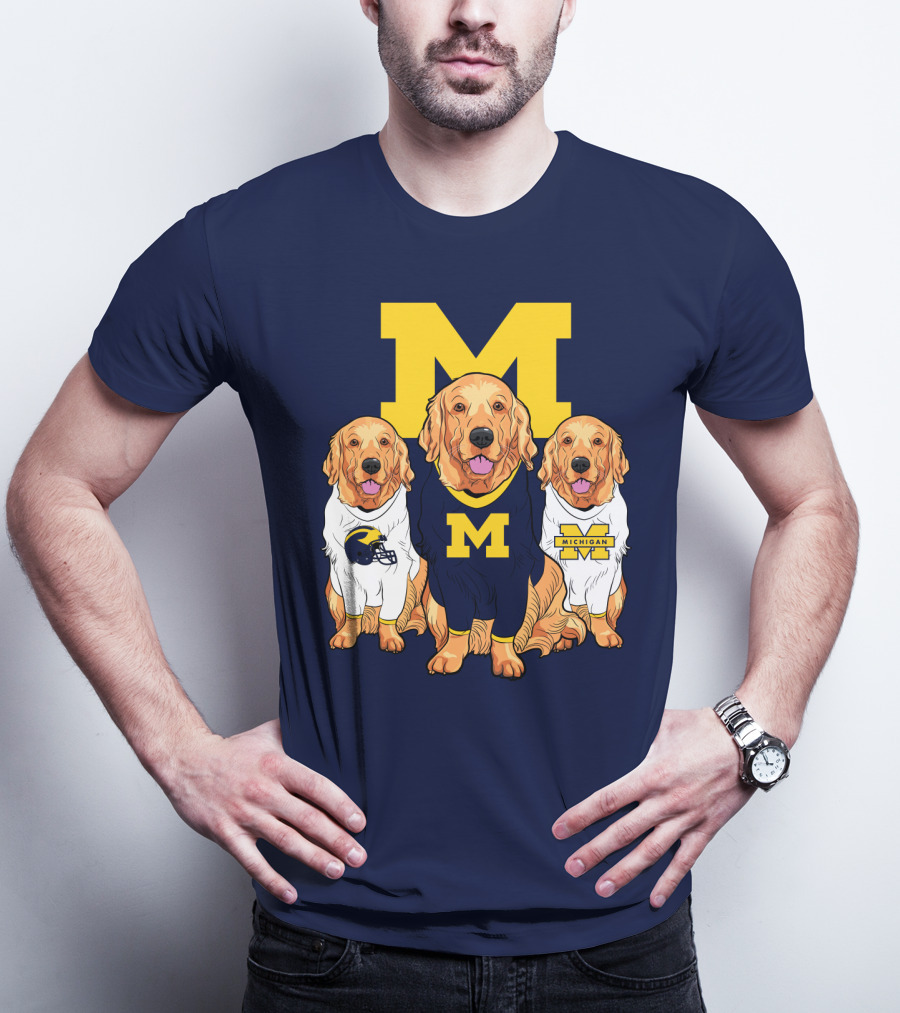 Michigan Wolverines Golden Retriever T-Shirt