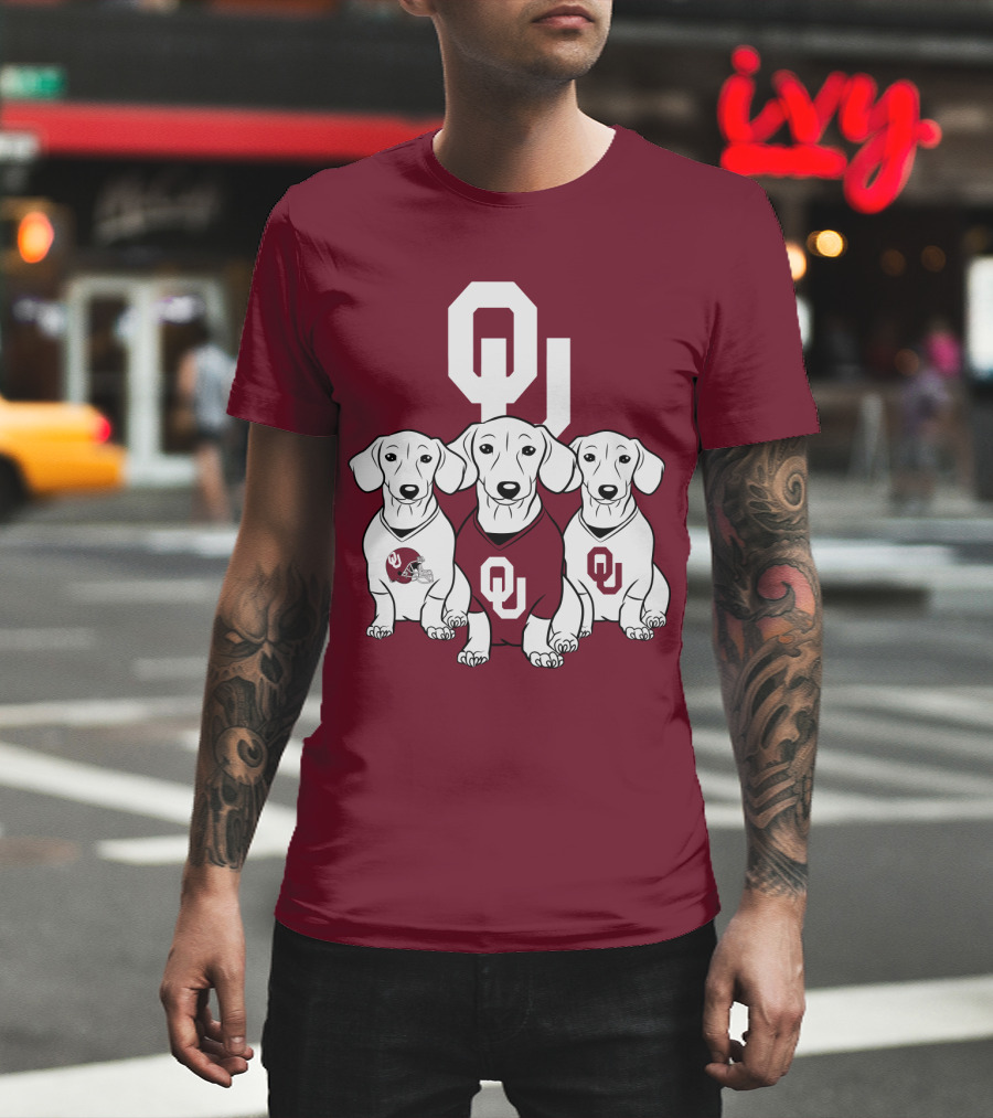 Oklahoma Sooners Three Dachshunds T-Shirt