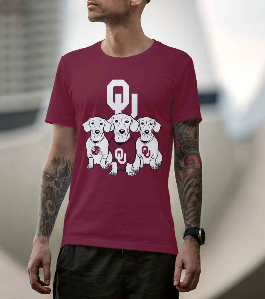 Oklahoma Sooners Three Dachshunds T-Shirt