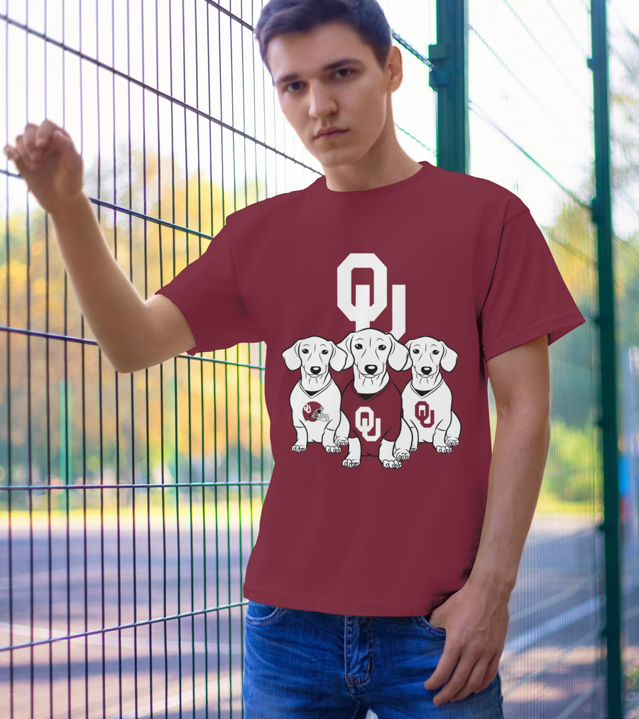 Oklahoma Sooners Three Dachshunds T-Shirt