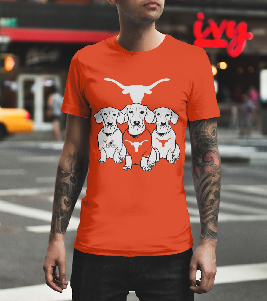 Longhorn Dogs Trio Texas Football T-Shirt