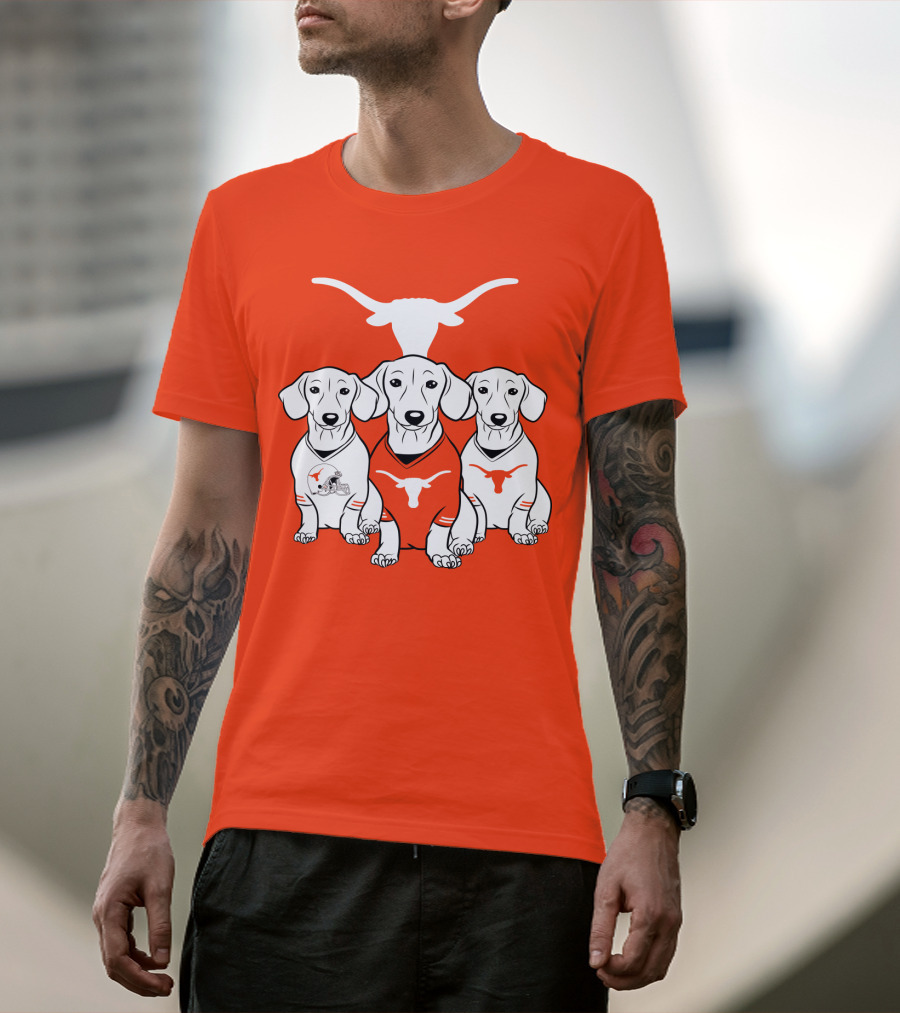 Longhorn Dogs Trio Texas Football T-Shirt